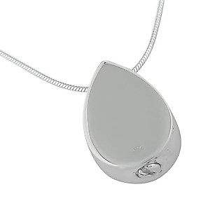 Turquoise Teardrop Pendant and Necklace for Ashes, Sterling Silver, Cremation Jewelry for Ashes