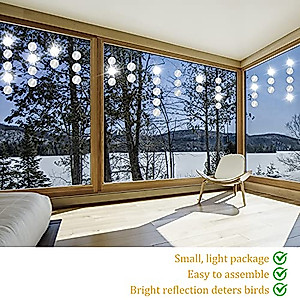 Firiglob 24 Pack Bird Scare Discs Set, 3.9 Inch Large Double-Sided Bird Reflectors, Upgraded Discs Set Reflective, Bird Scare Devices to Keep All Birds Away Like Woodpeckers, Pigeons, Ducks, Herons