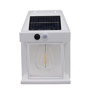 Tzou Modern Style Led Wall Lights with 5.5V 1.43W Solar Panel 3 Lighting Modes Outdoor Waterproof PIR Motion Sensor Solar Powered Wall Light Fixtures White