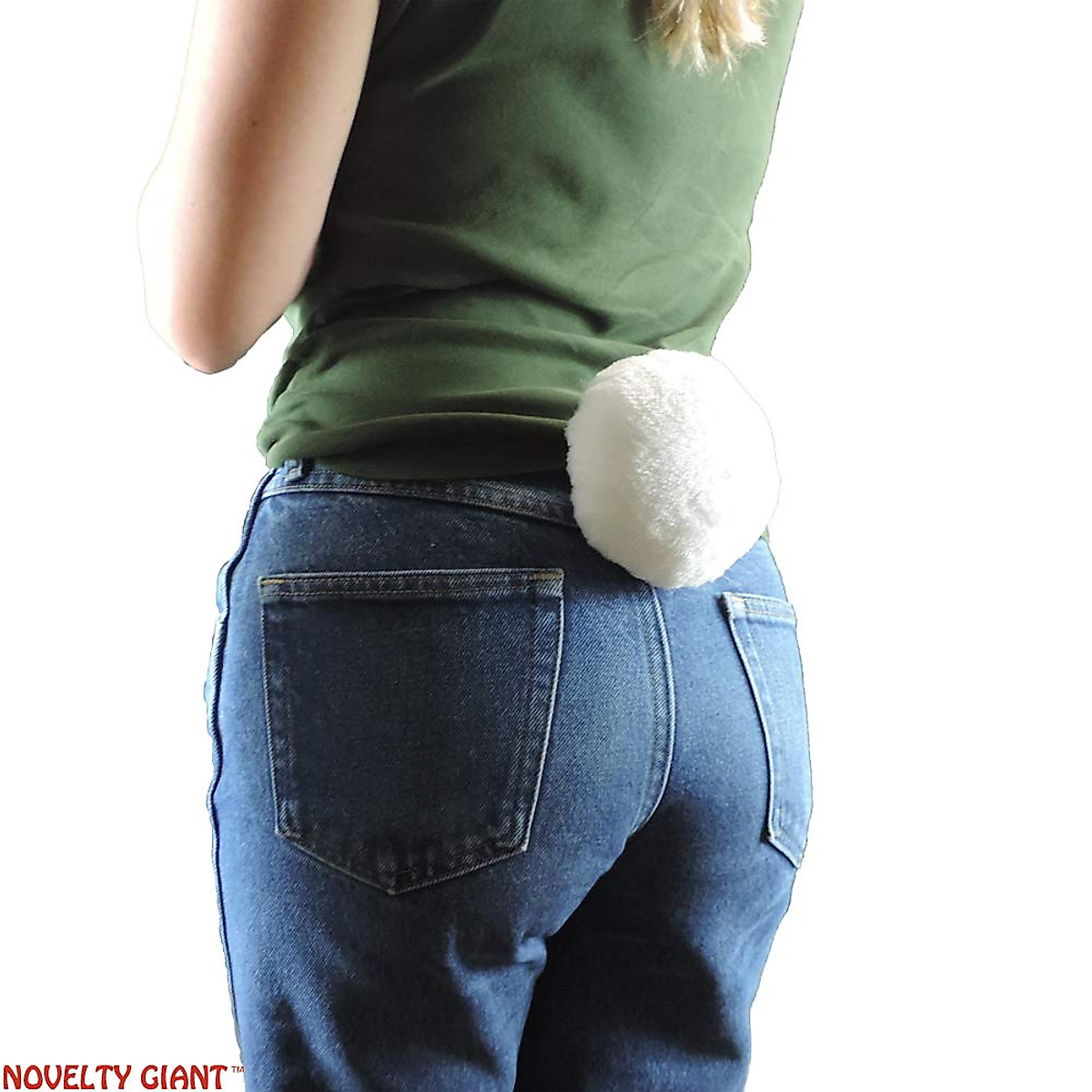 NOVELTY GIANT WWW.NOVELTYGIANT.COM Jumbo Plush Bunny Tail Costume Accessory (White)