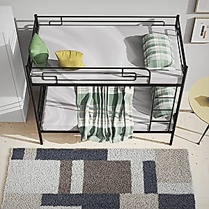 DreamBuck Bunk Bed Twin Over Twin Metal Twin Bunk Beds [Convertible Into 2 Beds] Heavy Duty Bunkbed with Ladder, Safety Guard Rail for Adults Teens, Space-Saving, Noise Free, No Box Spring Needed