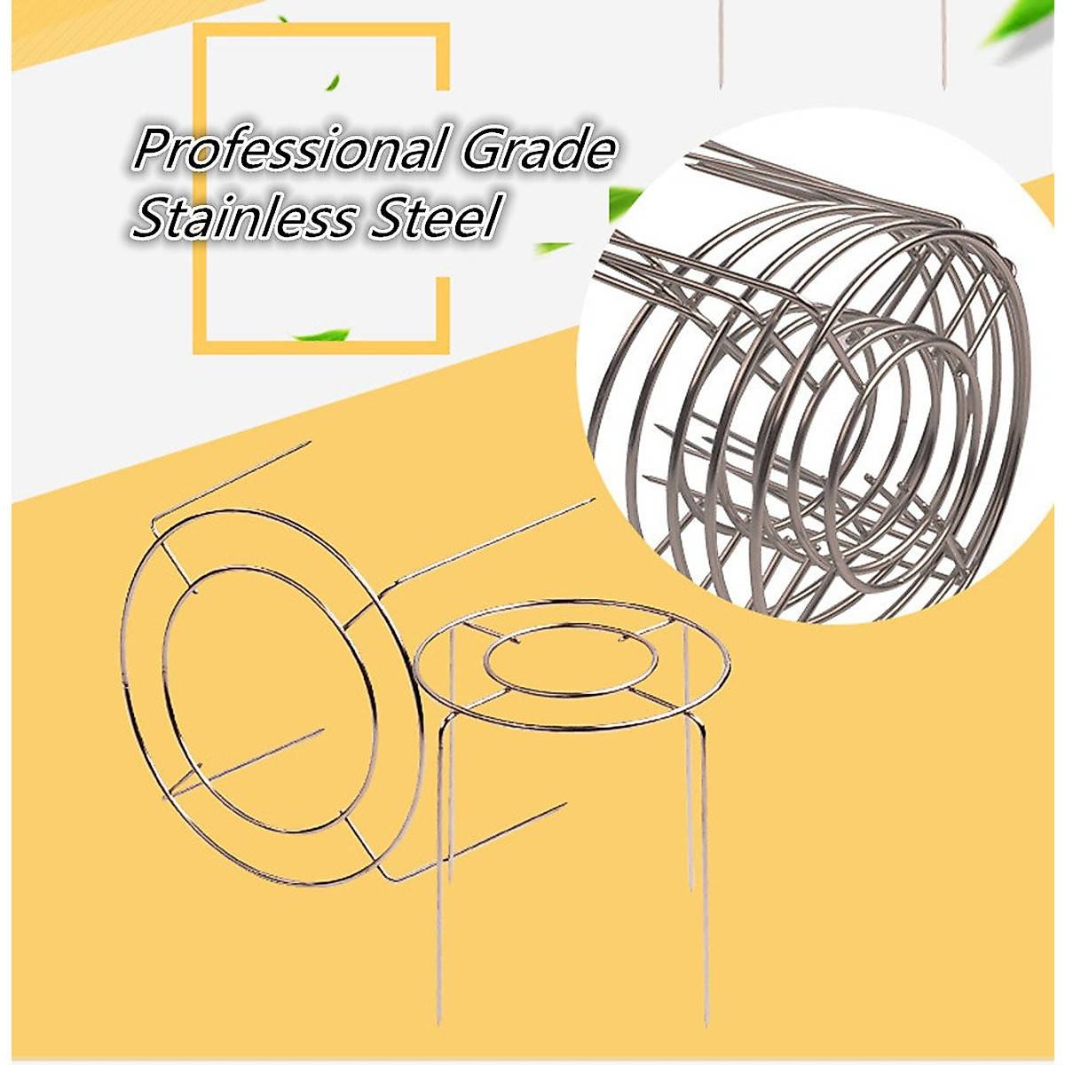 FashionMall 2 Pcs Stainless Steel Cake Cooling Rack Round,Cooling Stand with Four High Legs For Cooking Baking,7 Inch And 5 Inch