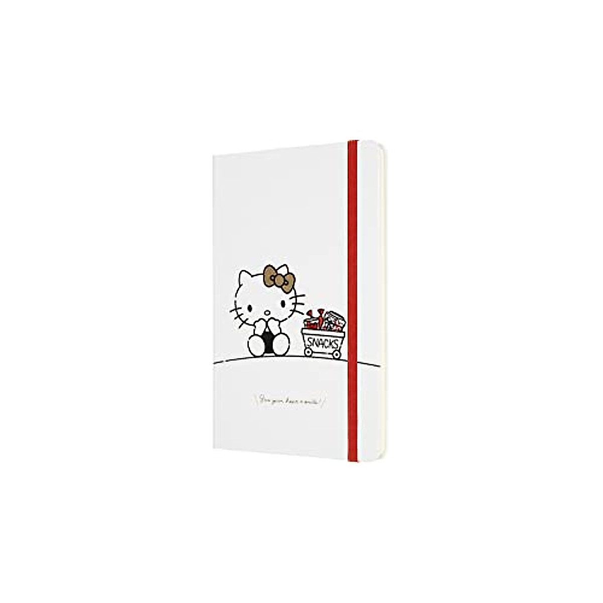 Moleskine Limited Edition Hello Kitty Notebook, Hard Cover, Large (5" x 8.25") Plain/Blank, White, 240 Pages