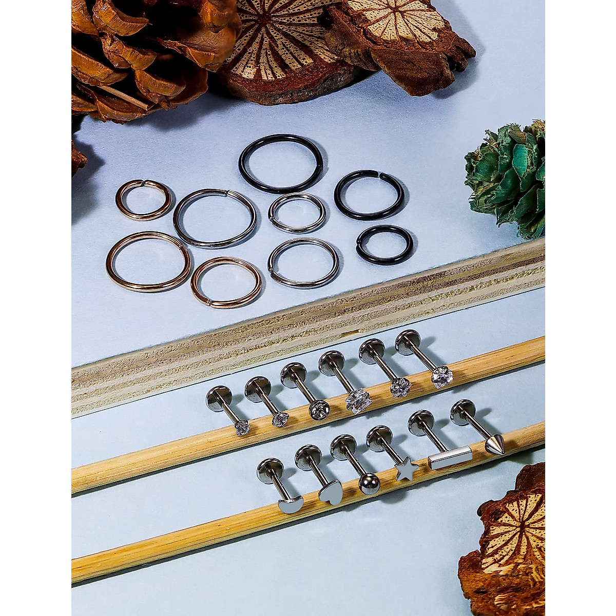 Vsnnsns 18G Threadless Push in Nose Rings for Women Men 316L Surgical Stainless Steel L Shaped Nose Studs Screw Bone Nose Rings Hoops Piercings 18 Gauge Nostril Piercing Nose Studs Jewelry 2mm CZ