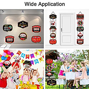 Large Las Vegas Action Sign Cutouts Casino Party Banner Casino Night Party Decorations Welcome Porch Sign for Las Vegas Themed Birthday Baby Shower Decorations 10counts