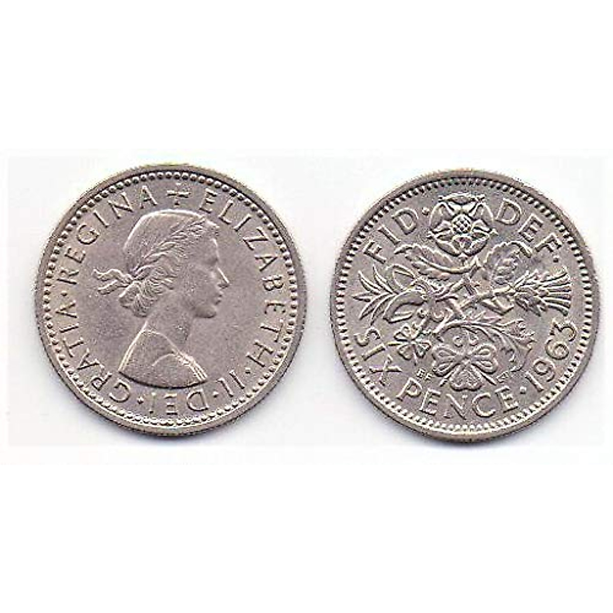 Royal Mint 1963 English Sixpence -- Lucky Wedding Coin -- with A Sixpence in HER Shoe