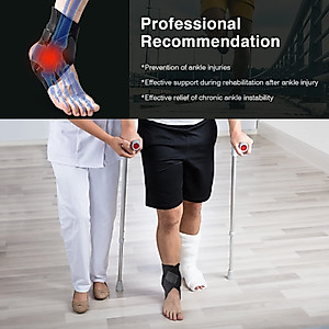 Sprained Ankle Support, Ankle Support Brace for Men Women, Sprains Ankle Boot Stabilizer, Injury Prevention/Recovery Ankle Sprain Brace Basketball Volleybal Sports Soccer(M-Right)