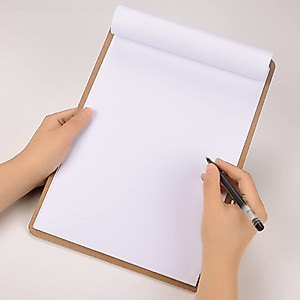 Hongri Hardboard Clipboard, Letter Size Wood Clipboard for Nurses, Lawyers, Students, Classroom, Office, Women, Man, A4 Standard Size 9" x 12.5", with Low-Profile Metal Clip, Brown