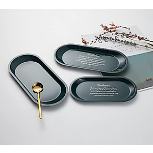 2 Pack Stainless Steel Jewelry Tray for Bathroom Tray Makeup Cosmetic Trays Towel Napkin Storage Fruit Jewelry Organizer Candle Holder