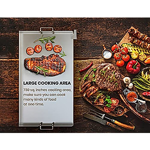 Stanbroil Stainless Steel Flat Top Gas Grill Griddle for Blackstone 4 Burner Propane Fueled Grill Front Grease Management System - 36 Inches