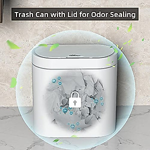 Ventifan Bathroom Trash Can with Lid,3 Gallon Waterproof Automatic Motion Sensor Garbage Can,Slim Narrow Bedroom Bathroom Garbage Bin