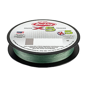 Berkley x5 Braid Superline, Low-Vis Green, 30-Pound Break Strength, 328yd Fishing Line, Suitable for Freshwater and Saltwater Environments
