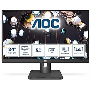AOC Essential-line 24E1Q 23.8" Full HD LED Matt Flat Black Computer Monitor