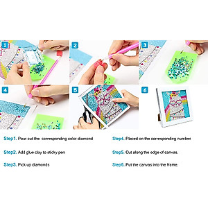 YOBEYI 5D Diamond Painting Kits for Kids Wooden Frame Diamond Arts and Crafts for Kids Mosaic Gem Stickers by Number Kits DIY Painting Arts Crafts Set Embroidery Christmas Gift (Alpaca B)