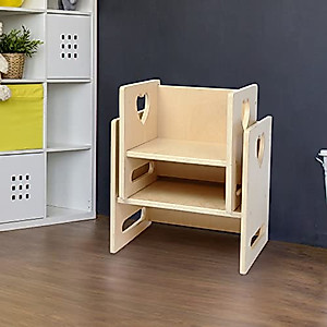 Asweets 4 in 1 Montessori Weaning Kids Table and Chair Set,Desk for Toddler Reading,Activity Cube Chair,Step Stool,Convenient Storage for Toddler Chair