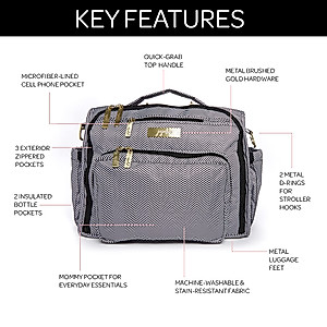 JuJuBe Diaper Bag, Travel Backpack and Large Tote with Portable Changing Pad, Stroller Hooks & Pockets for Baby Bottles, Diapers, Pacifier, Snacks, and Daily Essentials, BFF - Queen of The Nile