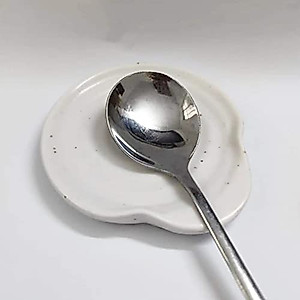 Ceramic Spoon Rest for kitchen, 3.9 Inches Spoon Holder for Stove Top, Coffee Spoon Rest, Spoon Cradle, Kitchen Basics, Kitchen Accessories for Utensils