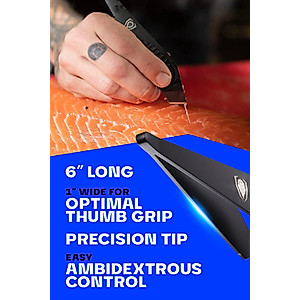 DALSTRONG Professional Fish Bone Tweezers - 6 inch - Premium 304 Stainless Steel - Black Titanium Coating - Ambidextrous Design - Angled, Beveled Tip for Precision Work - Fish Pliers Remover Tool