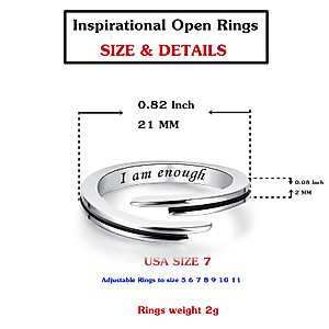 QYYGYLLR Women's Inspirational Open Rings