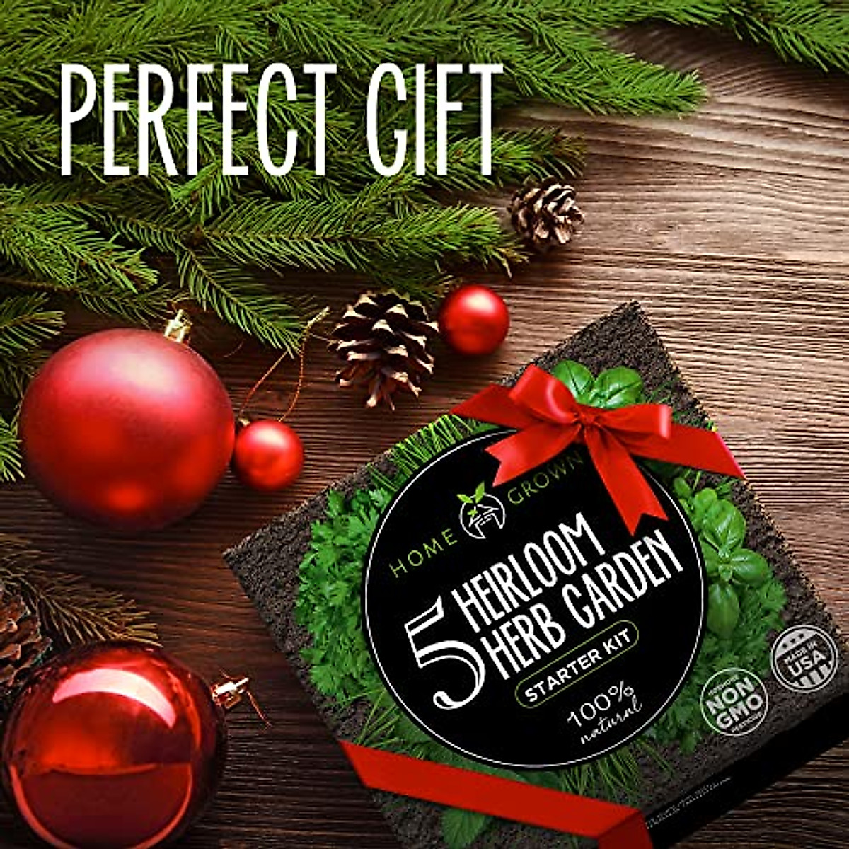 Indoor Herb Garden Starter Kit - 5 Herb Plant Grow Kit w/ Pots & Soil - DIY Heirloom Herb Seeds Home Gardening Kit - Kitchen Window Garden Growing Kit - Unique Gardening Gifts for Women & Men