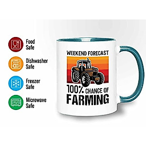 Bubble Hugs Farmer Birthday Two Tone Green Edition Coffee Mug 11oz - Forecast Farming - Dry Farming Farm ranch Market Garden Agricultural Seed Drill Acre Hay Tractor Farmer Crops