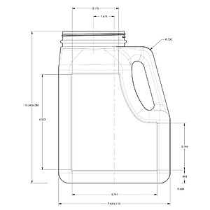 Dubble O 4-Pack Clear Wide Mouth Plastic Jar for Dry Goods/Spice Jar with Handle and Lid - 160 oz. / 1.25 Gallon - Food and Household Supplies Storage Container/Organizer