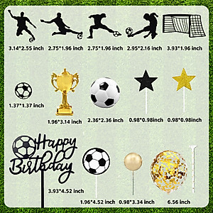 28 PCS Soccer Cake Topper Soccer Ball Player Cake Decorations for Soccer Birthday Party Sport Party Supplies