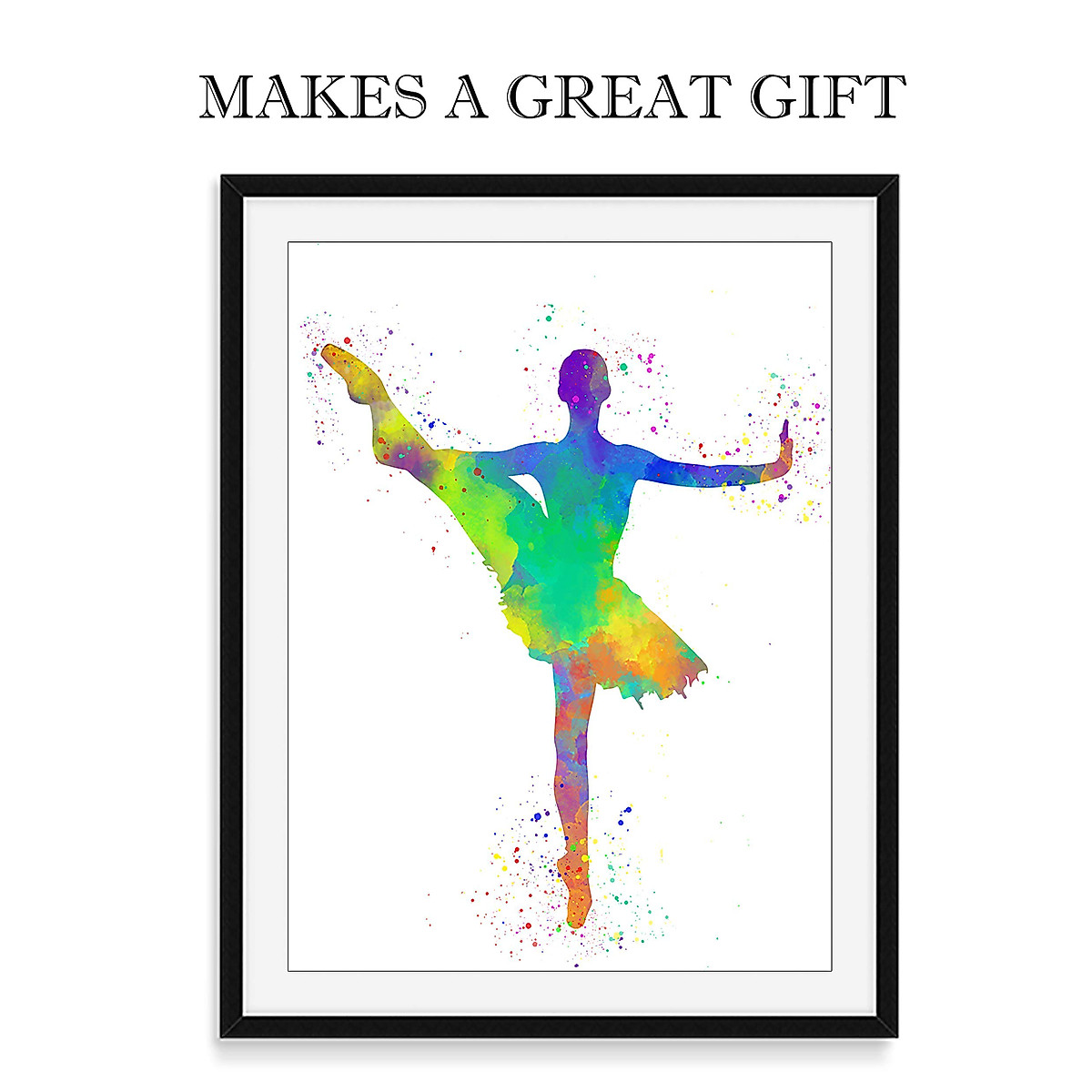Girl Ballet Dancer Abstract Wall Art Print Poster 11x14, Ideal for Lover of Ballet, Dance Teacher and Ballerina. Teen Bedroom, Dance Studio, Dorm Room, Dressing Room, Locker Decor