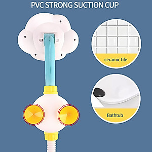 Electric Shower Bath Toy Sprinkler Head - Rainbow Cloud Spray Water Baby Toddler Toy for Kids Bathtub and Bathtime Fun