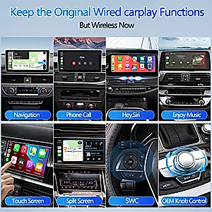 2023 Upgrade Wireless CarPlay Adapter for Factory Wired CarPlay, Apple Wireless CarPlay Dongle Converts Wired to Wireless,Plug & Play Magic Box Carplay Easy Use Fit for Cars from 2015 & iPhone iOS 10+