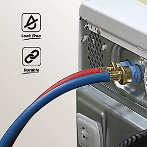 Highcraft CNCT2564L Hose Connector, for Hot and Cold Water, Washing Machine Supply Line, EPDM Rubber Tube Cover 4 Feet (Pack of 2 1 Ft, Red/Blue