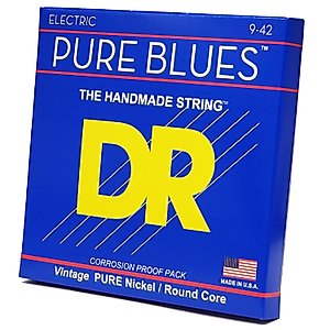 DR Strings Pure Blues Pure Nickel Wrap Round Core 9-42