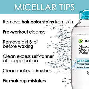 Garnier SkinActive Micellar Cleansing Water, All-in-1 Waterproof Makeup Remover and Facial Cleanser, 3.4 fl oz, 3 Pack