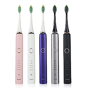 Voom Sonic Pro 7 Electric Toothbrush for Adults, Sonicare Electric Toothbrush with 40000 VPM w/ 5 Deep Clean Modes, Rechargeable Toothbrushes Fast Charge 4 Hours Last 8-Weeks