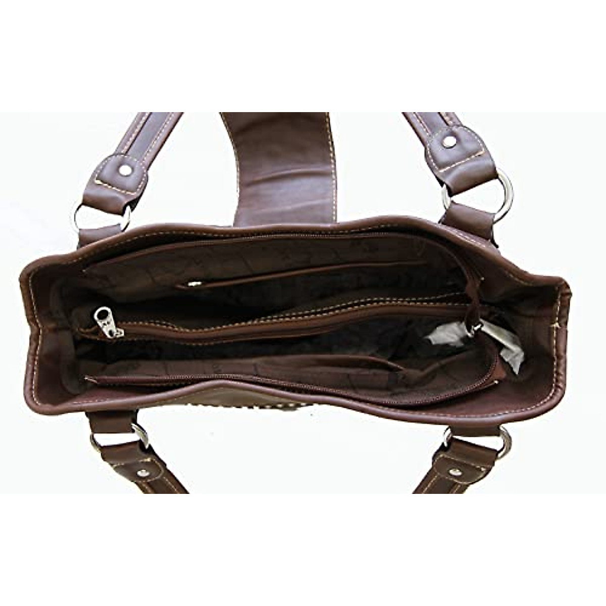 Montana West Ladies Concealed Gun Carry Purse Wallet Set Floral Tooling Coffee, Large