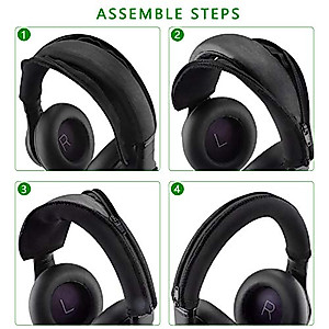 Geekria Headband Cover Compatible with Plantronic BackBeat PRO, PRO+, PRO 2, Wireless Noise Canceling Headphones/Headband Cushion/Easy DIY Installation No Tool Needed (Black)
