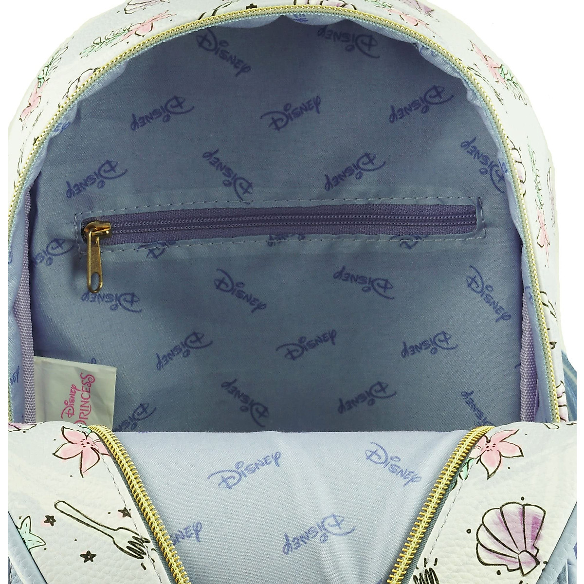 Wondapop Disney The Little Mermaid Ariel 11" Vegan Leather Fashion Mini Backpack