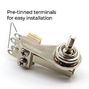 Switchcraft 3-Way Right Angle"L-Type" Toggle Switch w/Genuine Switchcraft Tip - Black, White, Cream or Amber - for Electric Guitar (Cream Tip)