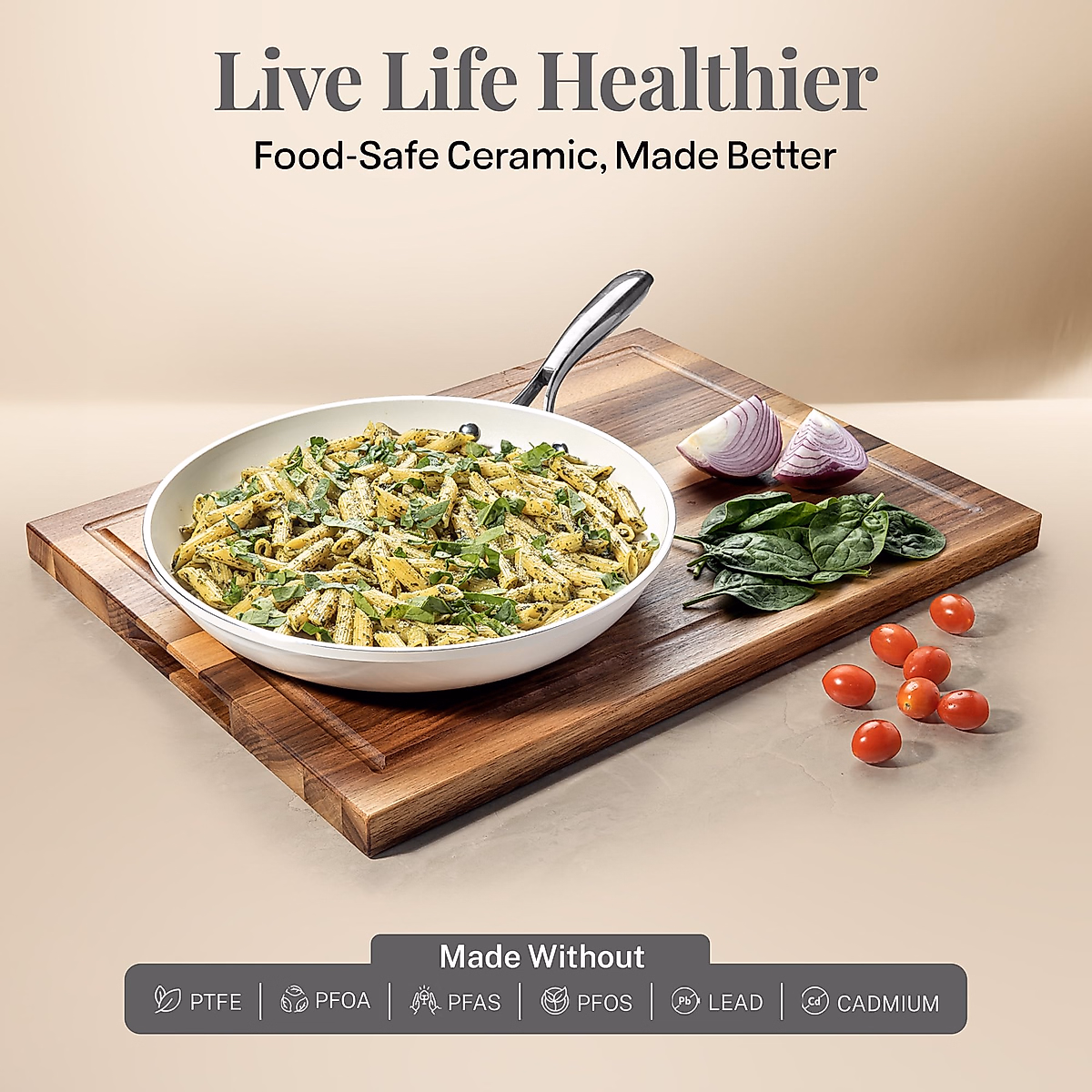 GOTHAM STEEL 10 Inch Non Stick Frying Pans, Ceramic Frying Pans Nonstick, Non Toxic Ceramic pan for Cooking, Oven Safe Skillet Nonstick Frying Pan, Nonstick Pan, Non Stick Pan, Dishwasher Safe