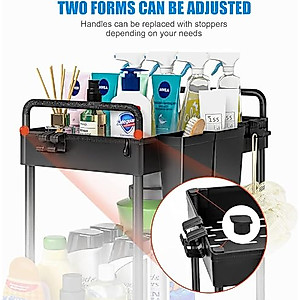 Panta Under Sink Organizer 2 Pack, 2-Tier Sliding Cabinet Organizers and Storage with Hooks, Large Capacity Pull-out Under Sink Shelf, Multi-Use Under Sink Storage for Bathroom and Kitchen