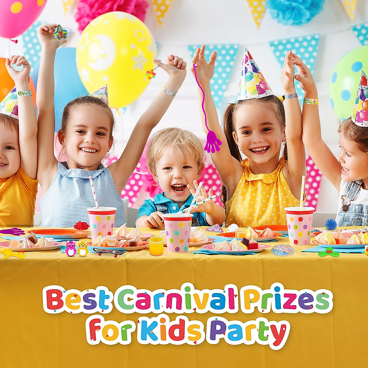 Party Favors Goodie Bags for kids, Toy Assortment Carnival Prizes Classroom Rewards, Pinata Filler for Holiday Birthday Party, Squishy Toys, Fidget Spinners, Pop Tube, Wacky Track