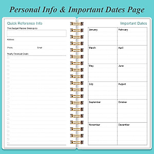 Budget Planner - A6 Expense Budget Tracker, Budget Book for Ledger Book, Money Organizer for Wallet, 3.75" x 6.75", Teal Flower