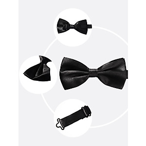 Sumind Men's Pre-Tied Bow Ties Tux Bowtie Adjustable Formal Neck Bowtie for Parties (Black, 1 Piece)