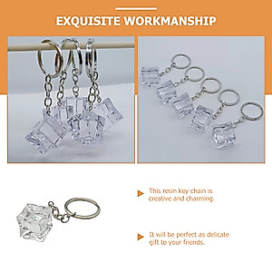 Holibanna Ice Cube Key Chain Resin Ice Keychain Key Ring Car Bag Keychain Accessories