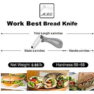 MBZ Bread Scooper,Bagel Scooper with Comfortably Grip to Make Room or Serrate Edge for Bread,Bagel.QuickandEasy, Light Gray