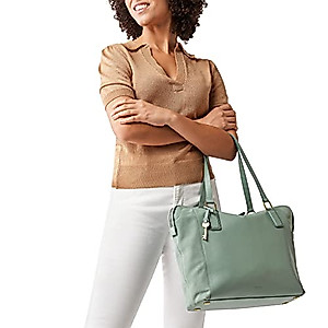 Fossil Women's Jacqueline Eco-Leather Tote Bag Purse Handbag, Sage (Model: ZB1682343)