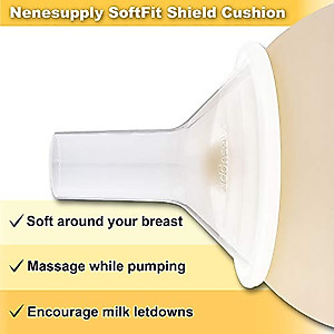 Nenesupply 19mm Soft Flange Compatible with Medela Breast Pump Parts Replace 19mm Flange for Medela Accessories Compatible with Pump in Style Parts Symphony Swing Harmony Pump and Personalfit Flex