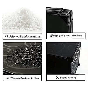 AWTATOS 12 Cube Storage Organizer with Doors, DIY Plastic Closet Storage Shelf, Modular Storage Bookshelf, Stackable Storage Shelving Rack for Bedroom, Home, Living Room, Black ULPZ012