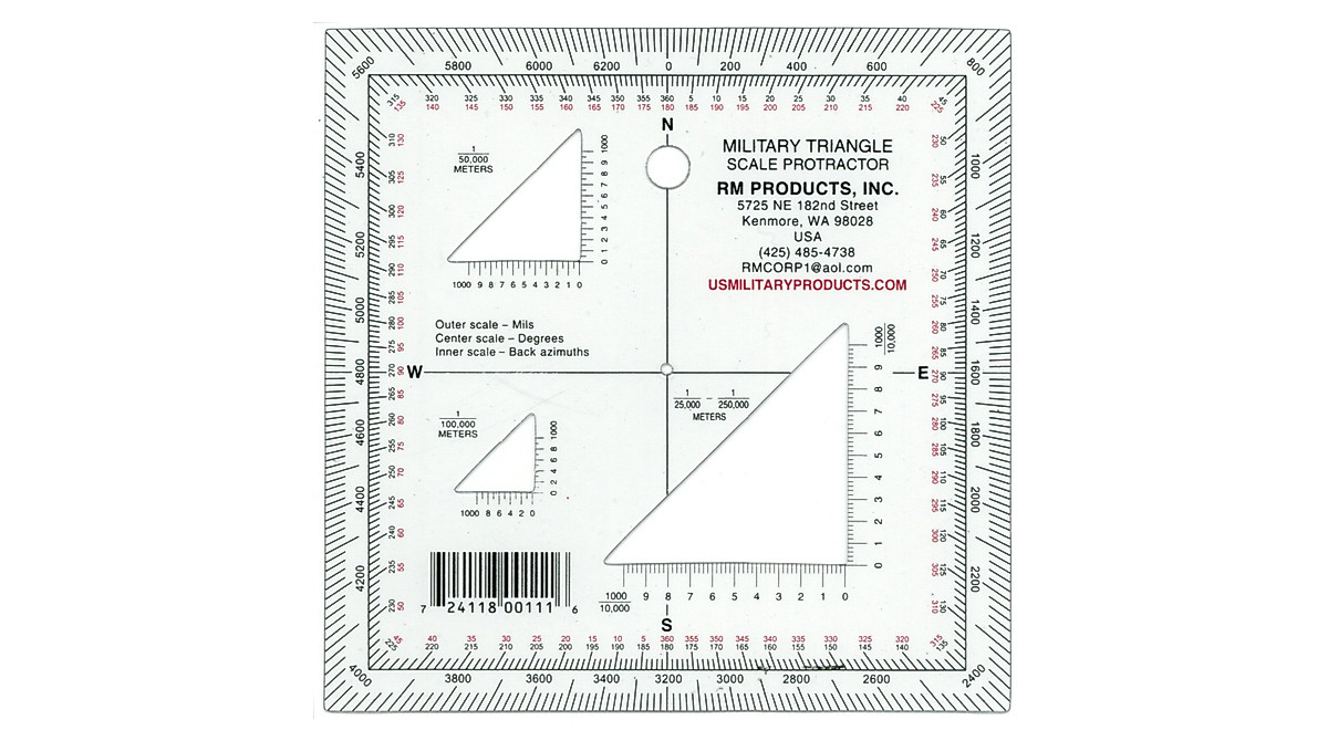 RM Military Triangle Protractor - Precision Navigation Tool