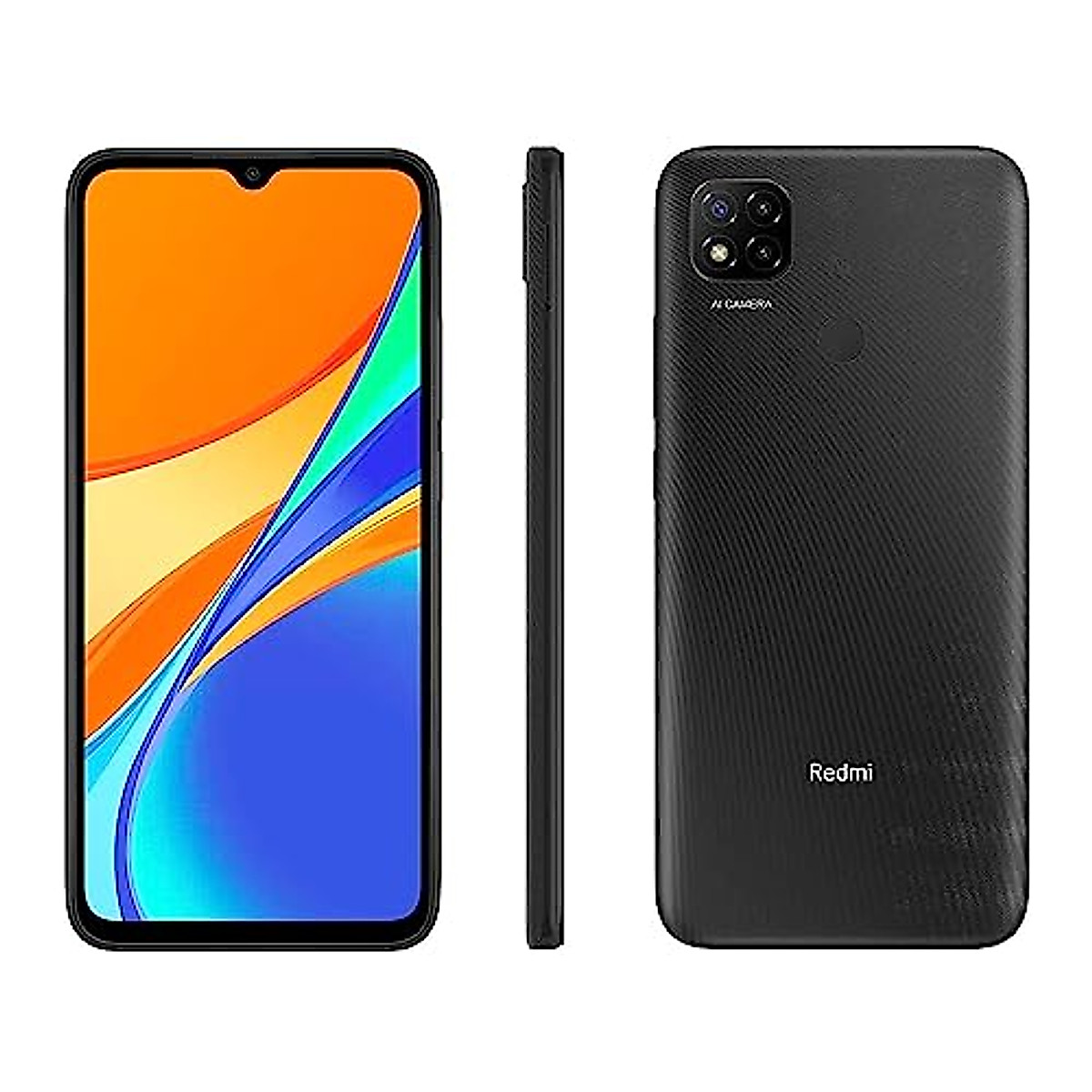 Xiaomi Redmi 9C Smartphone 128GB + 4GB 6.53"HD + Dot Drop Display 5000mAh, Face Recognition AI, 13 MP, Triple Camera (NOT for Verizon Boost Cricket) + (w/Fast Car Charger Bundle) (Midnight Gray)